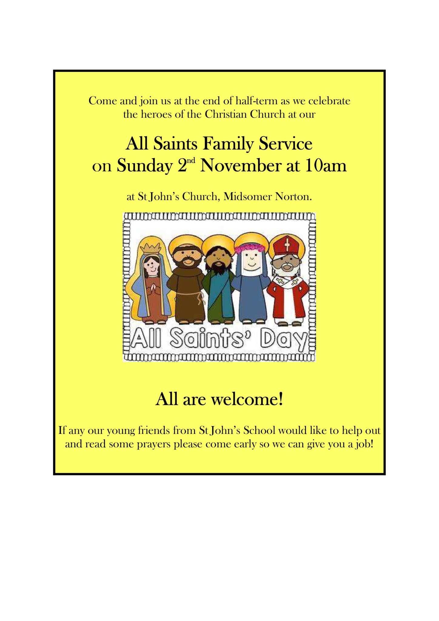 All Saints Day Family Service Sunday 2nd November 2025 – St John the ...